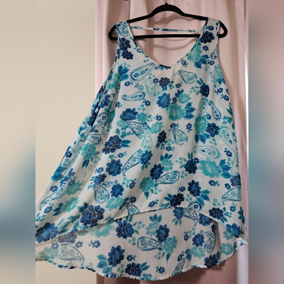 torrid | Tops | Torrid Plus Size 2 Blue Paisley Print Sheer Chiffon ...